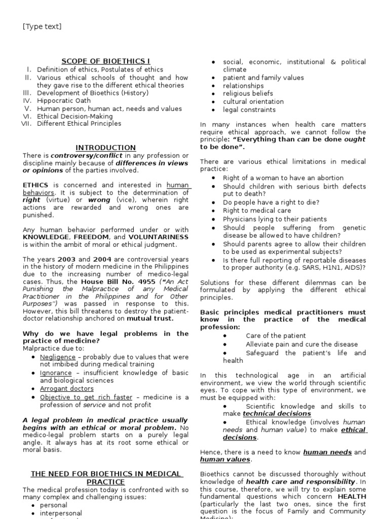 Lecture 1 - Introduction To Bioethics | Download Free PDF | Bioethics | Morality