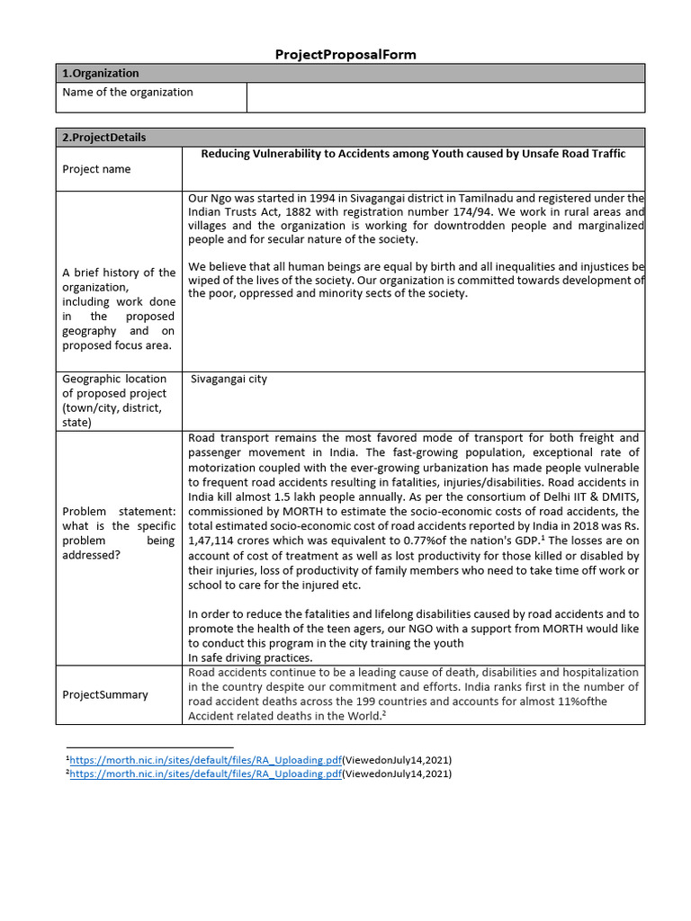 Detailed_Project_Proposal | PDF | Traffic Collision | Transport