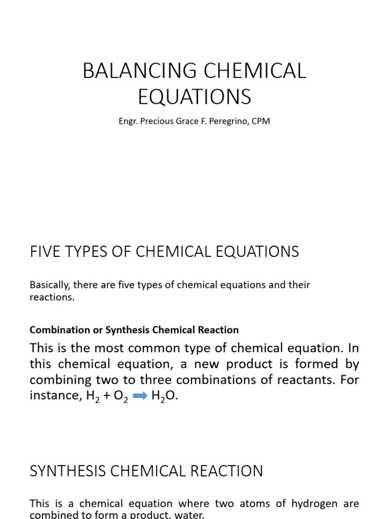 Balancing Chemical Equations | PDF | Chemical Reactions | Combustion