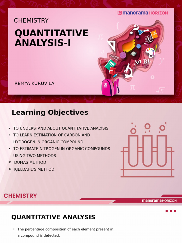 Quantitative Analysis - I | PDF | Nitrogen | Chemical Substances