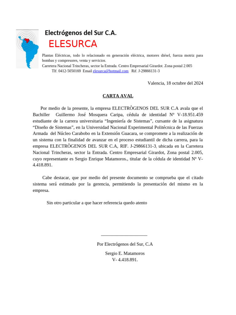 Carta Aval | PDF | Negocios