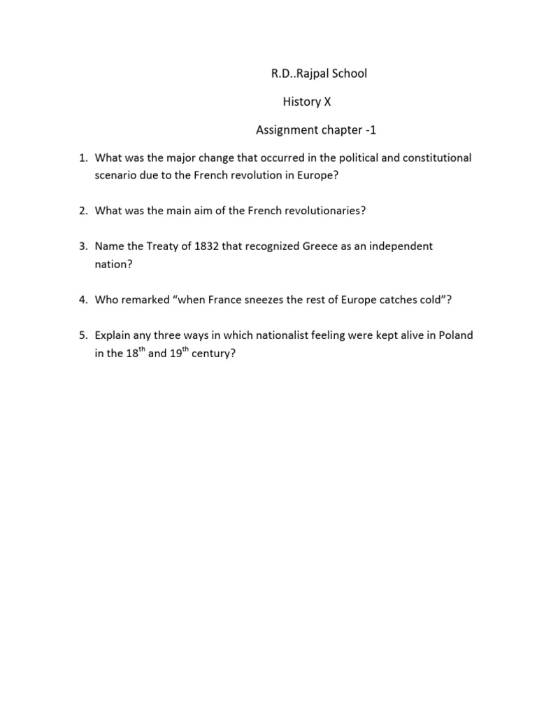 Assignment History Class 10th | PDF | History