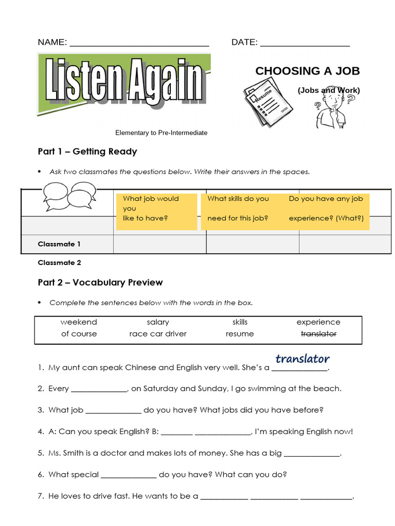Taller Complemento-Listening | PDF | Linguistics