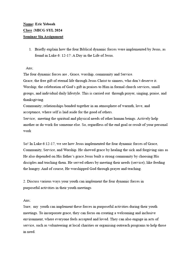 Seminar 6 Assignment | PDF