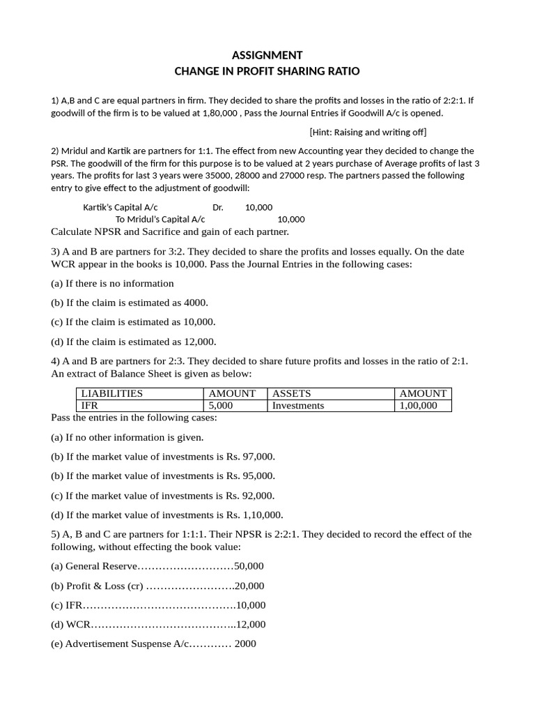 Change in PSR Assignment | PDF | Goodwill (Accounting) | Balance Sheet