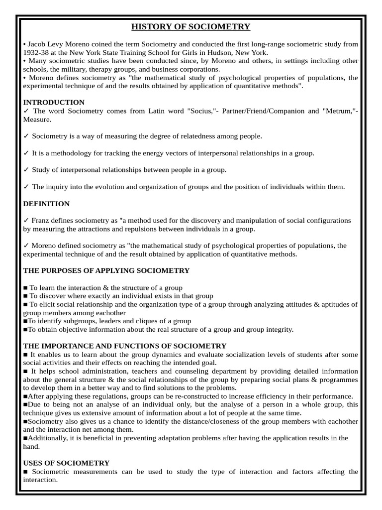 Sociometry Topic | PDF | Psychology | Social Psychology