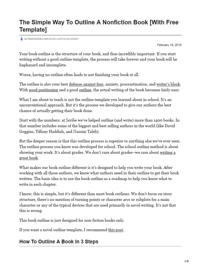 The Simple Way To Outline A Nonfiction Book | PDF | Brainstorming ...