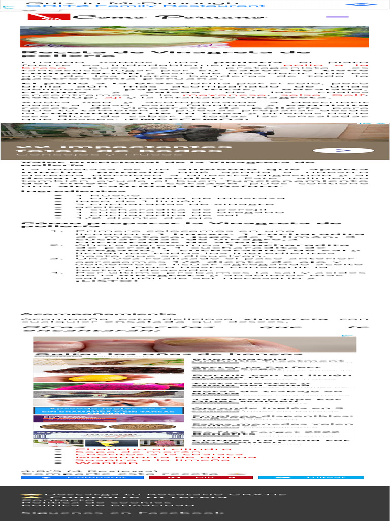 Receta Paso Paso de La Vinagreta de Pollería Receta Original 2020 | PDF