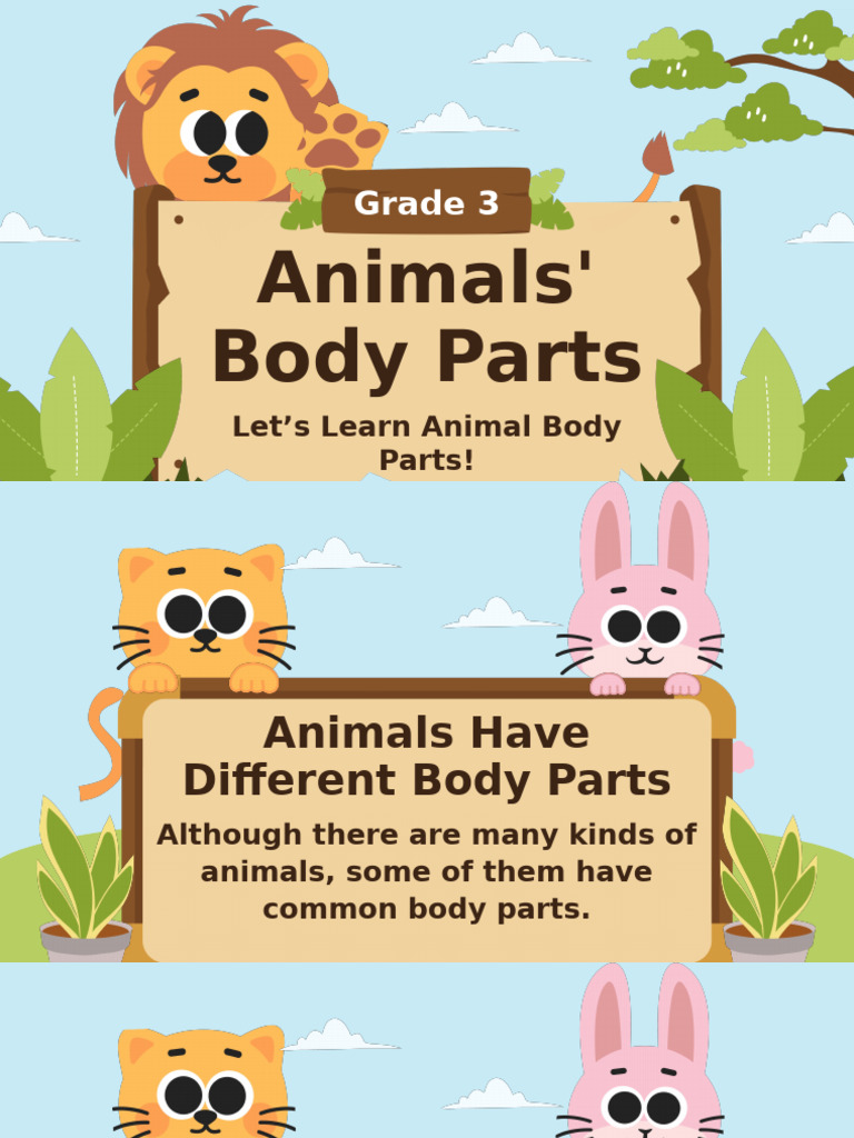 Science 3-Lesson (Body Parts of Animals) | PDF