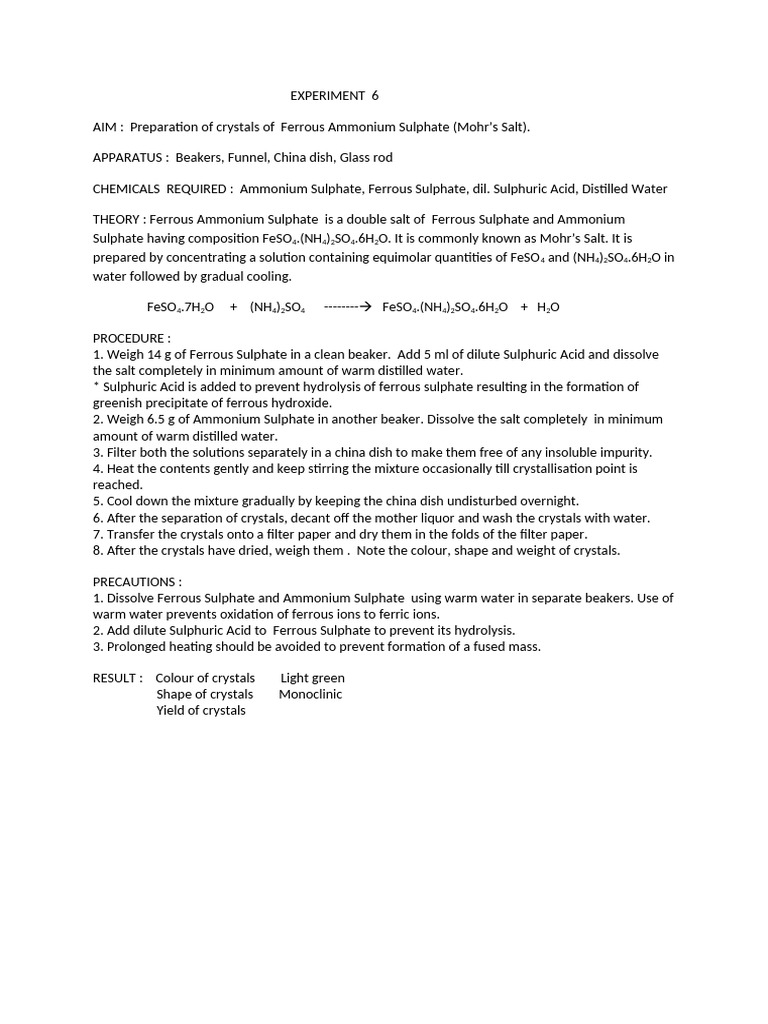 Experiment 6 | PDF | Cooking, Food & Wine | Home & Garden