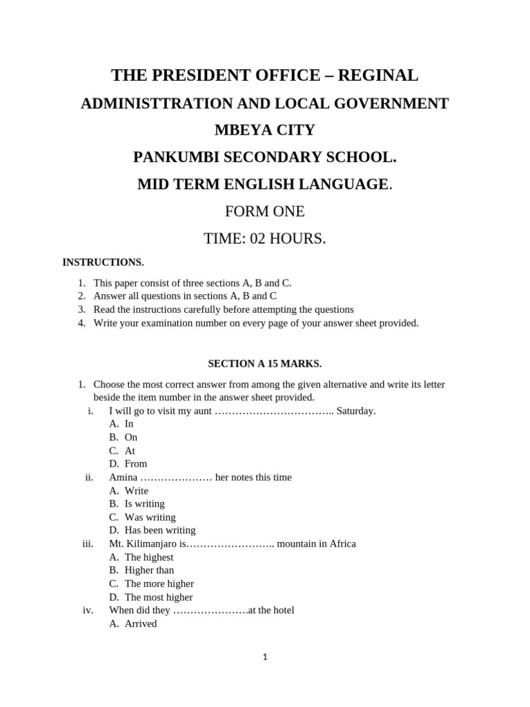 ENGLISH MID TERM | PDF | Languages | Foreign Language Studies