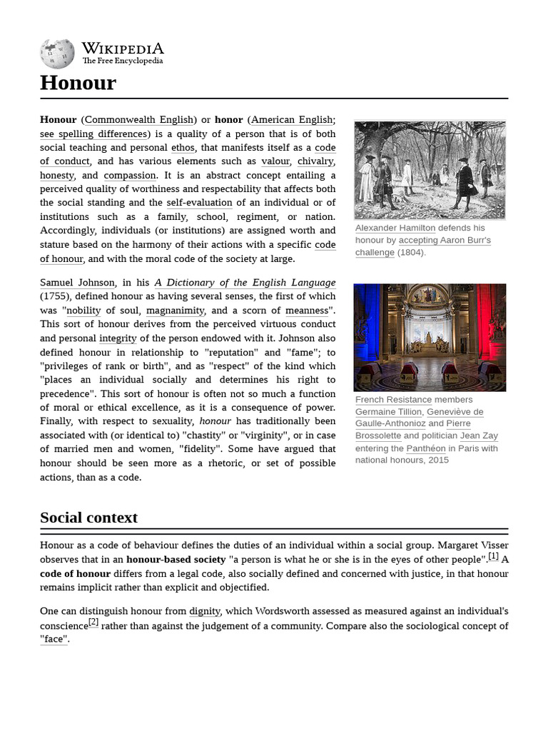 Honour | PDF | Social Psychology