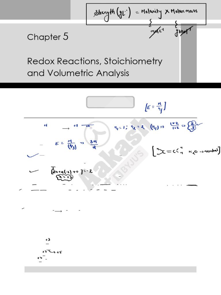 05 Redox Reactions, Stoichiometry and Volumetric - Assignment ...