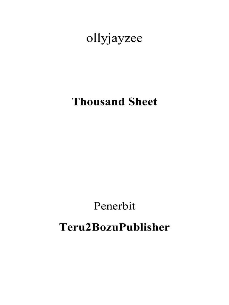Thousand Sheets by OllyJayZee PDF | PDF