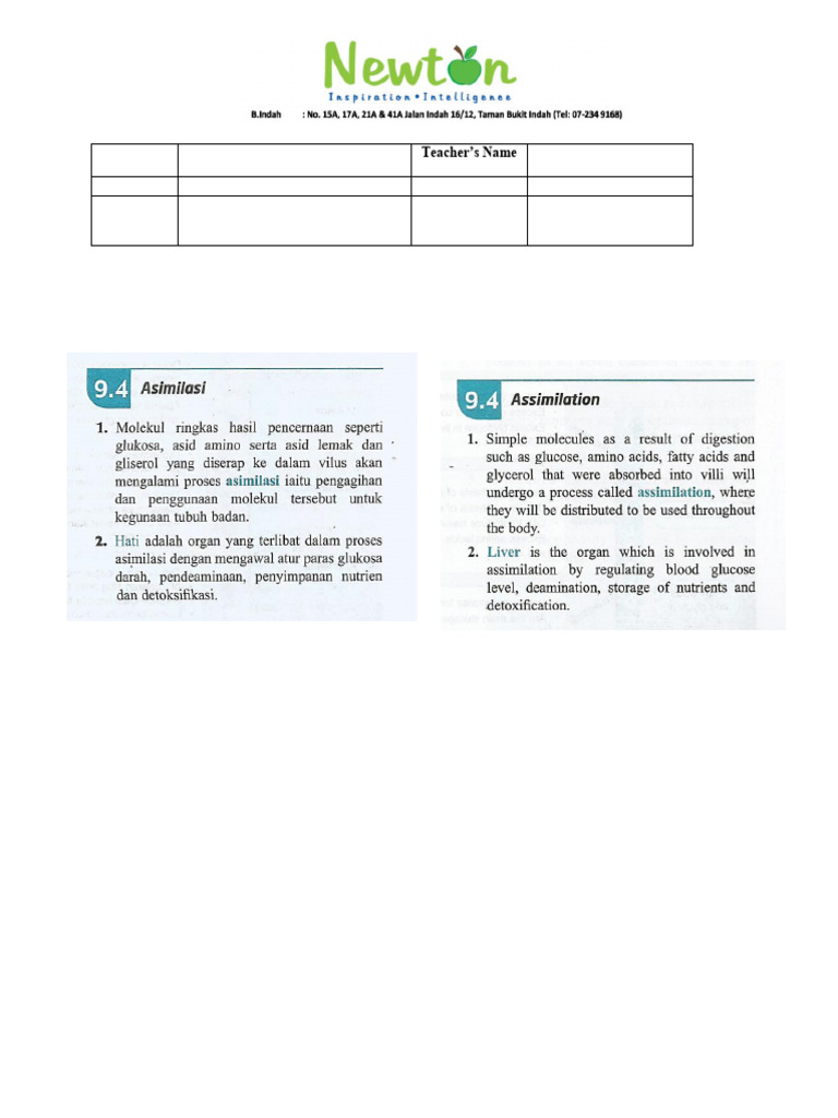f4 Biology Lesson 2 | PDF