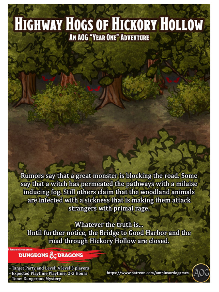 Highway Hogs: A D&D 5e Adventure | PDF