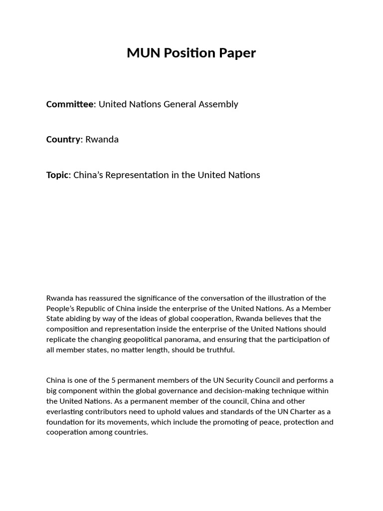 Rwanda's Stance on China's UN Role | PDF | United Nations ...