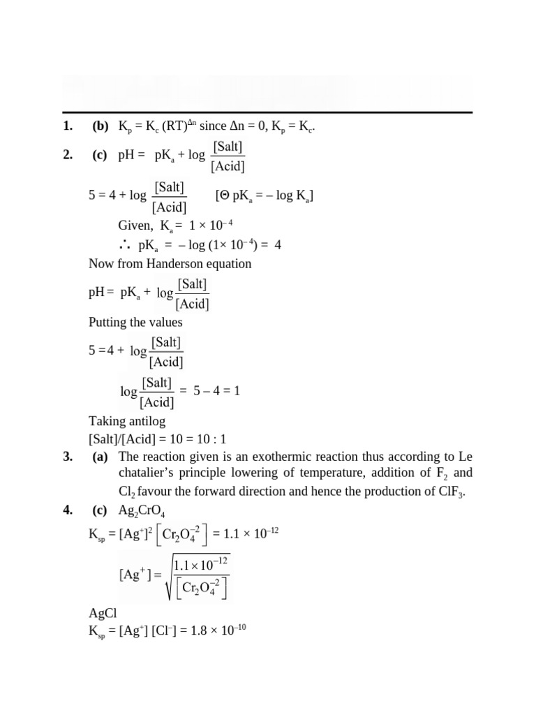 dpp1 Sol | PDF | Acid Dissociation Constant | Acid