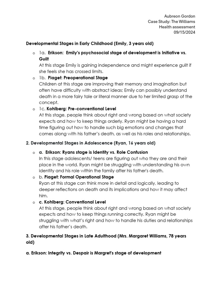Developmental Stages in Early Childhood (Emily | PDF | Developmental ...