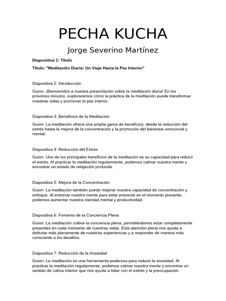Pecha Kucha | PDF | Meditación | Estrés (biología)