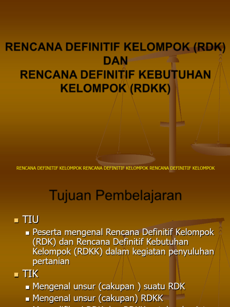 Rencana Definitif Kelompok (RDK) | PDF