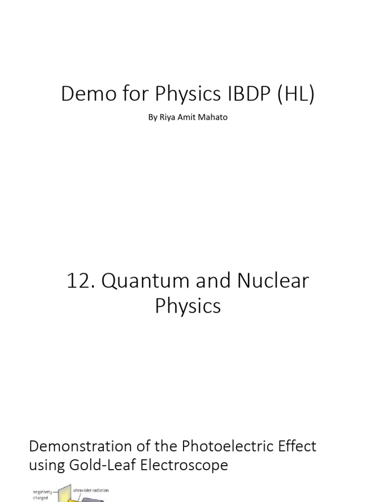 Physics IBDP HL: Photoelectric Effect | PDF | Teaching Methods ...