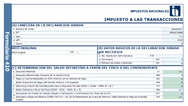 Formulario 410 v2 | PDF