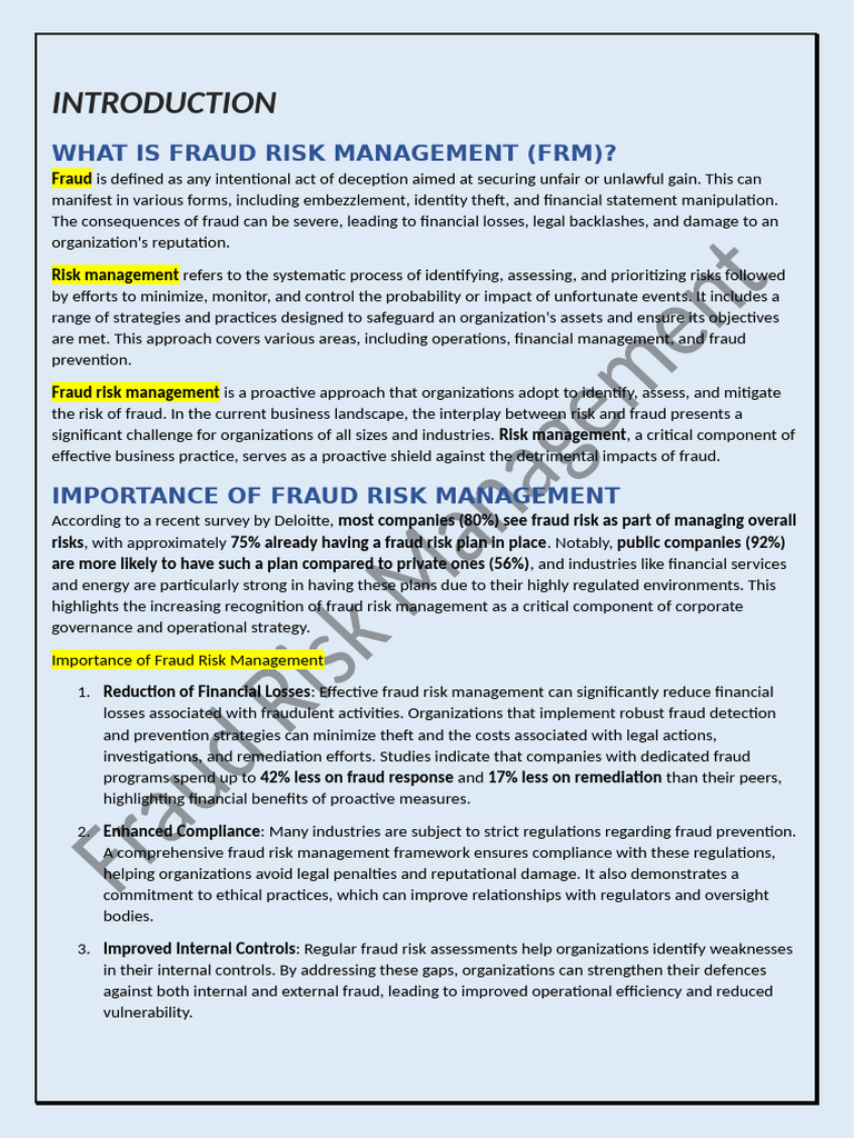 Fraud Risk Management | PDF | Internal Control | Risk Management