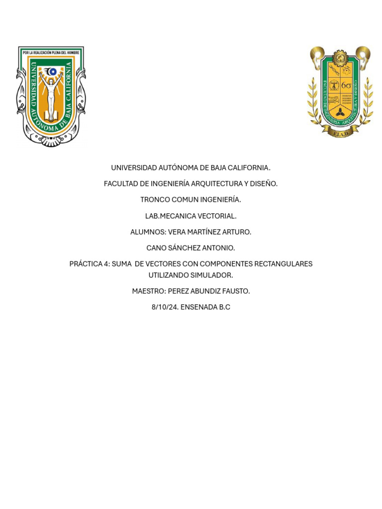 Lab4 P04 G024 E01 | PDF | Vector Euclidiano | Ingeniería