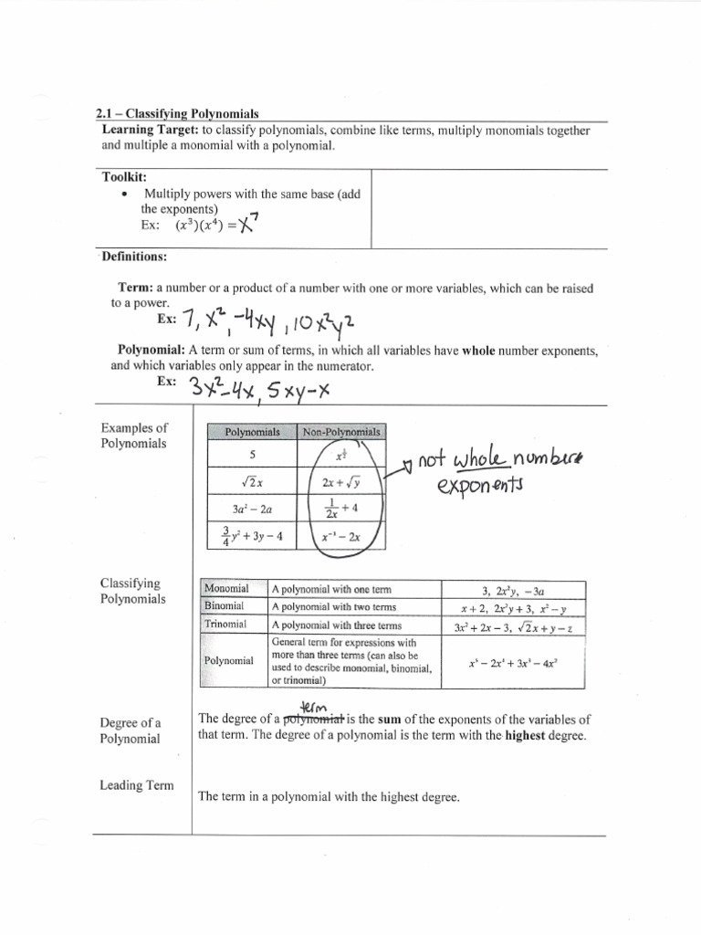 Chapter 2 Notes KEY | PDF