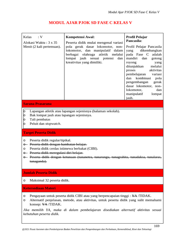 07 Modul Ajar Lompat Jauh - 27!07!2021 | PDF
