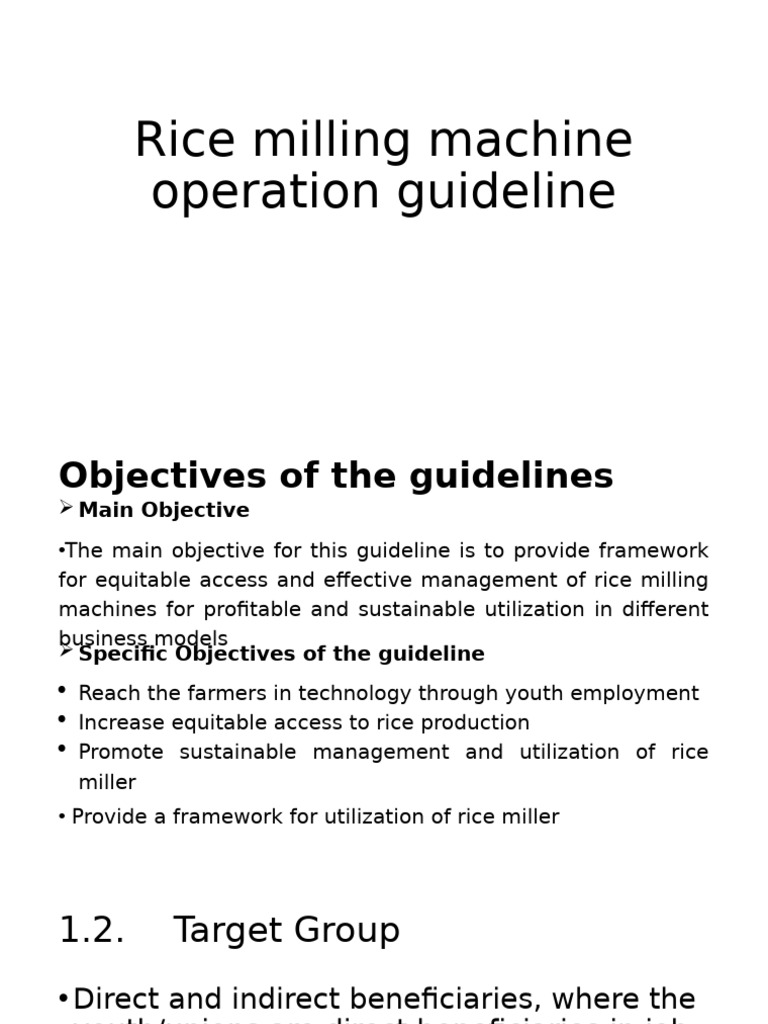 Rice Millibg Machine Managment Guideline | PDF | Cooperative | Cost