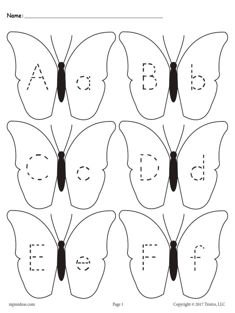 Butterfly Letter Tracing Worksheet-Offer Free Ship Insect Butterfly | PDF