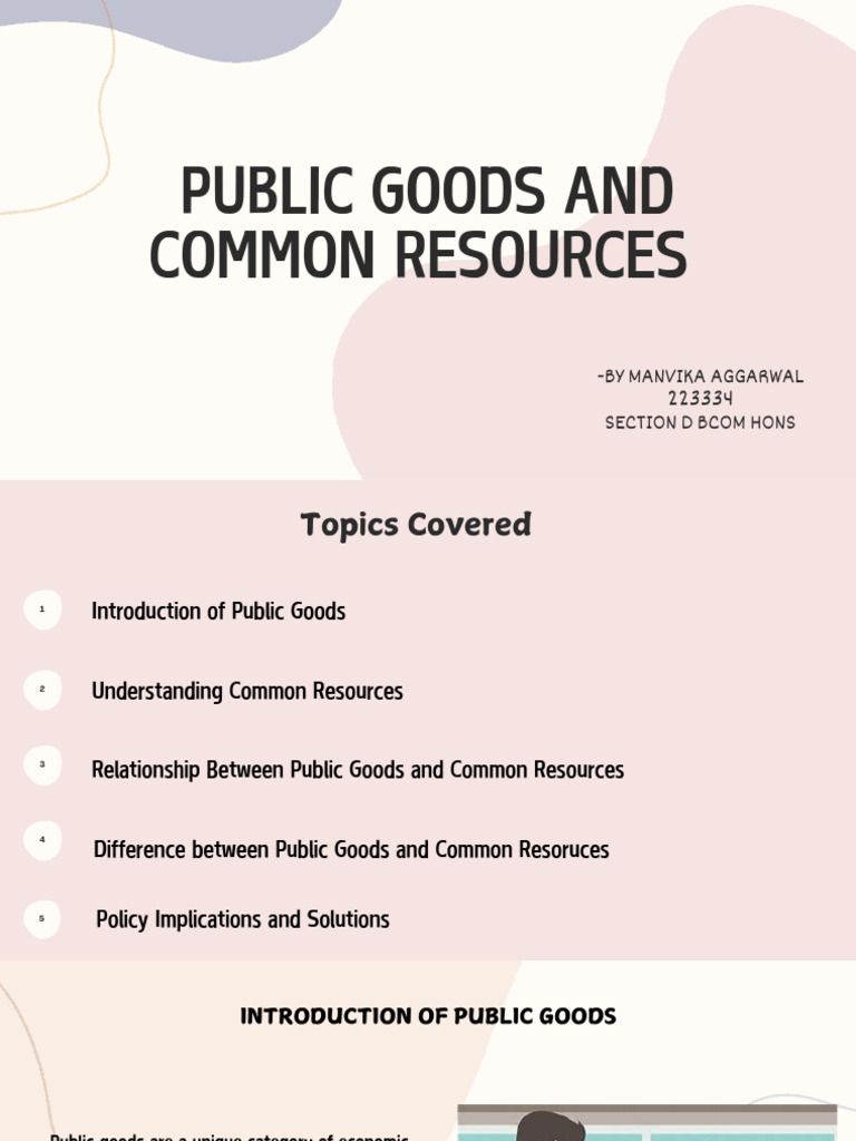 Public Goods and Common Resources | PDF | Overfishing | Goods