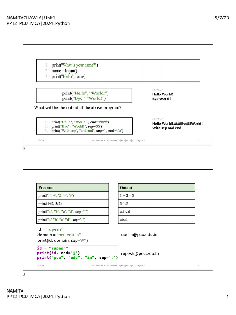 Unit-I PPT2 | PDF | Data Type | Computer Data