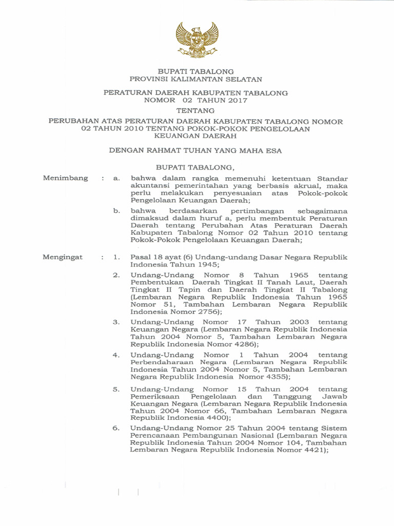 Perda No 2 Tahun 2017 | PDF