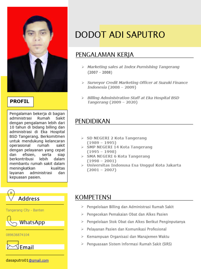 Profil dan Kompetensi Dodot Adi Saputro | PDF