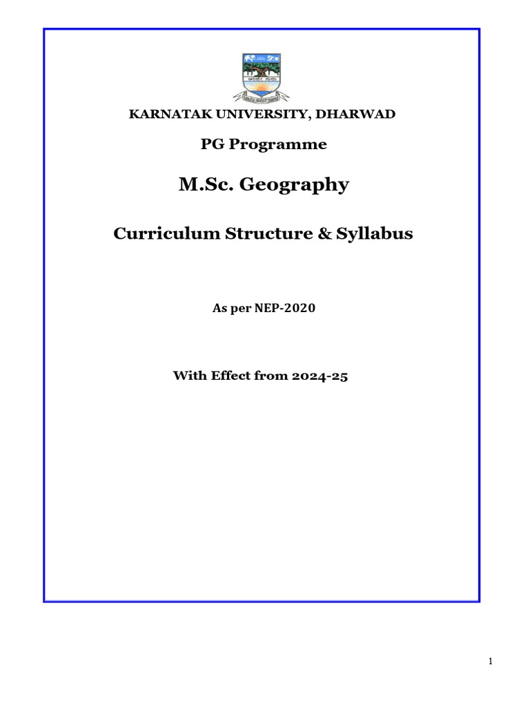 M.SC Geography Final Syllabus-2024-25 | PDF | Cyclone | Geography
