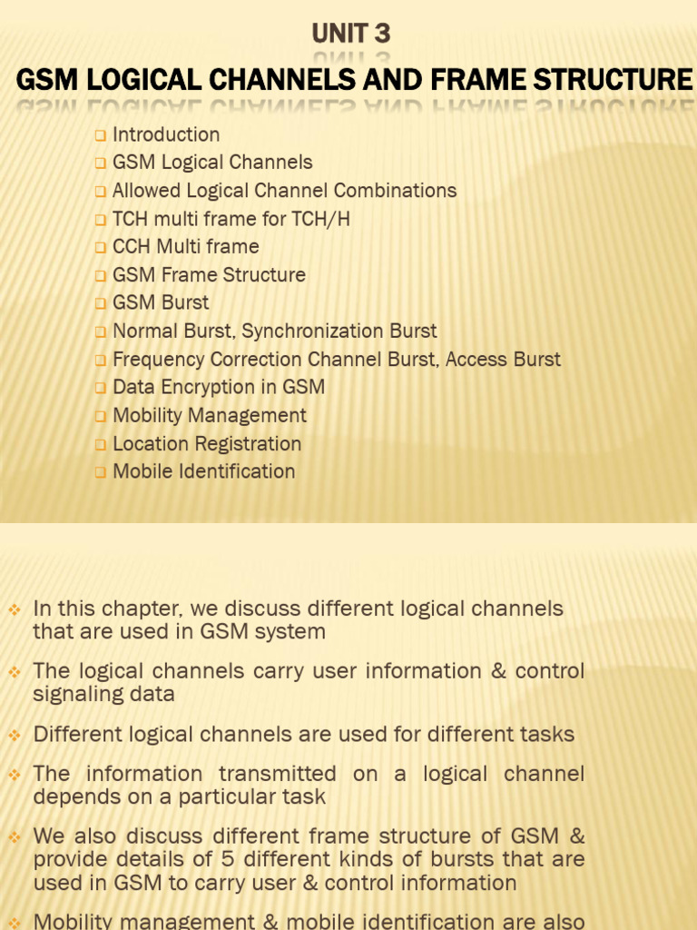 Null-Gsm Logical Channels and Frame Structure | PDF ...