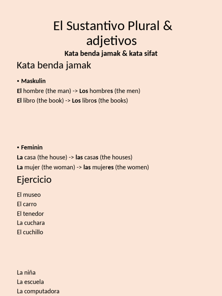 Adjetivos y Sustantivos en Español | PDF | Estudios de idiomas extranjeros