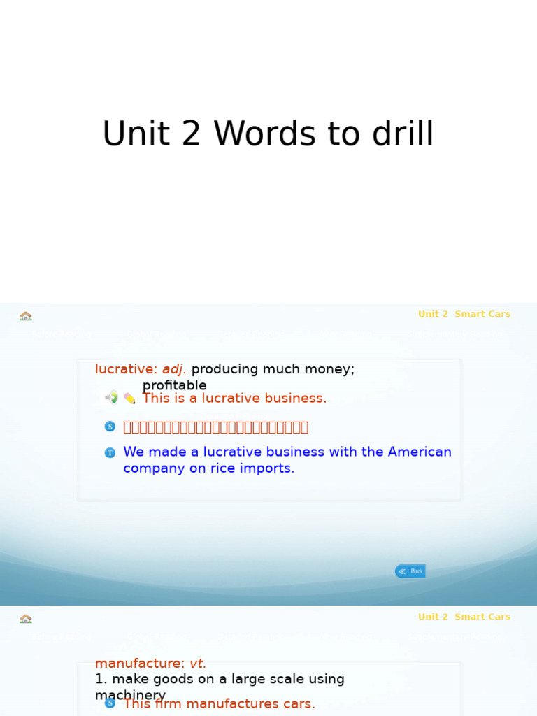 Unit 2 Words To Drill | PDF