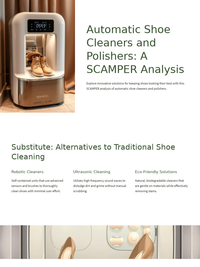 SCAMPER Analysis: Automatic Shoe Cleaners | PDF | Shoe | Efficient ...