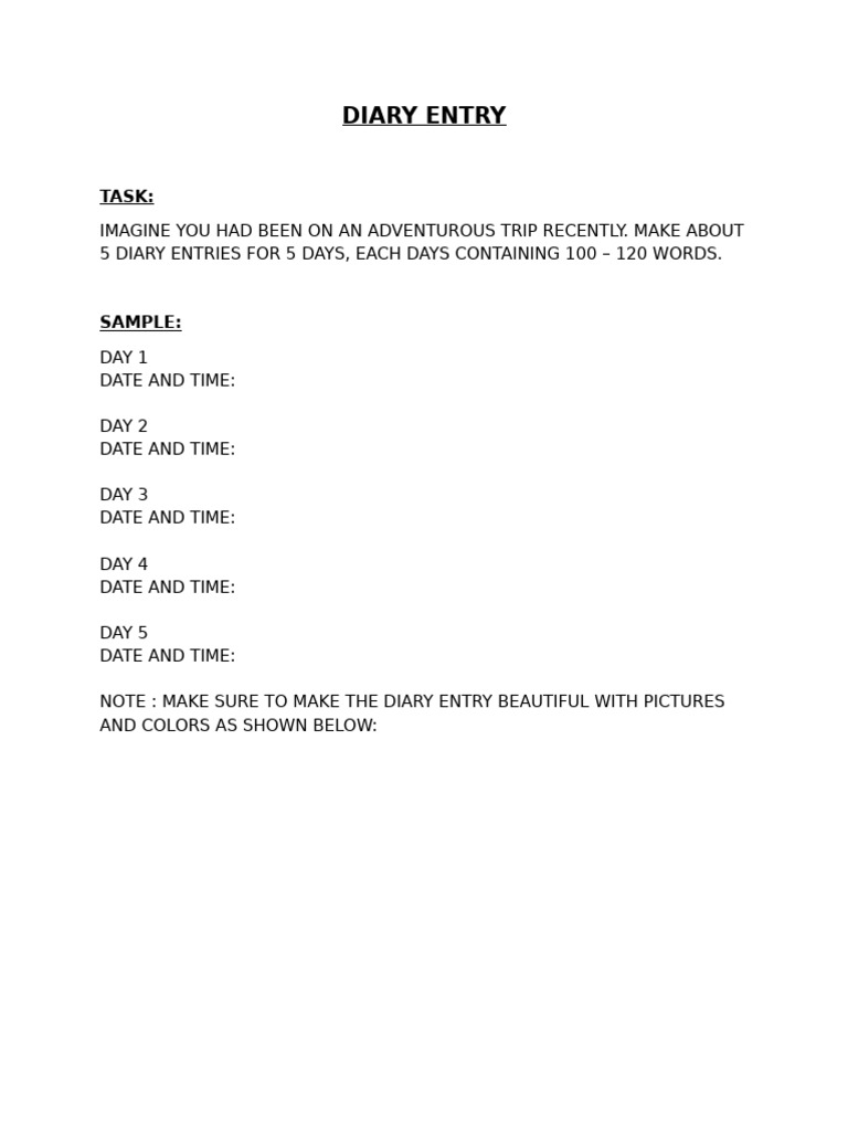 Creative Diary Entries from Adventure Trip | PDF | Art