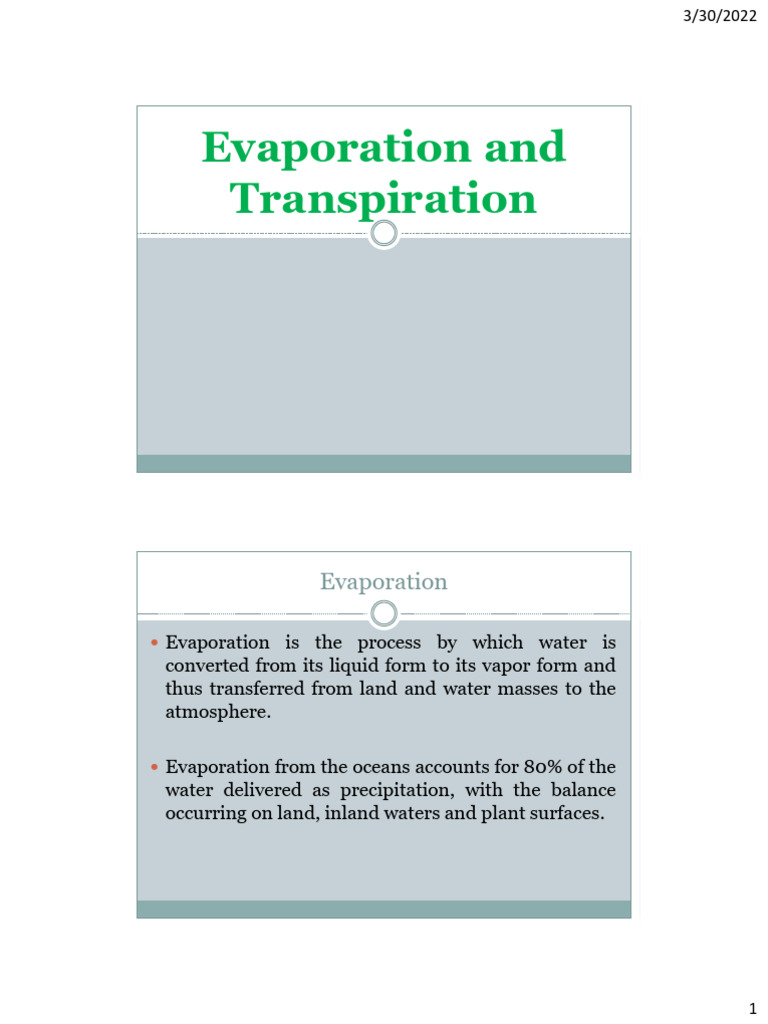 Lect-3 | PDF | Evaporation | Evapotranspiration