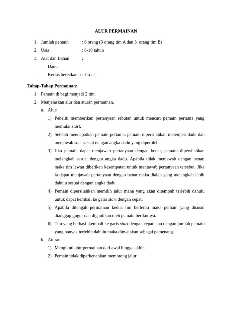 Permainan Dadu Tim untuk Anak 8-10 Tahun | PDF | Olahraga & Rekreasi