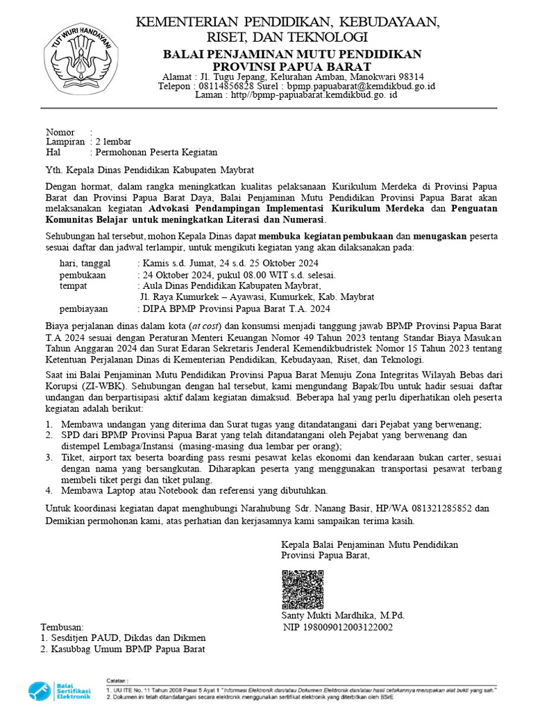 Surat Undangan Kegiatan Advokasi Pendampingan IKM Bagi Sekolah New01 | PDF | Kesehatan Holistik