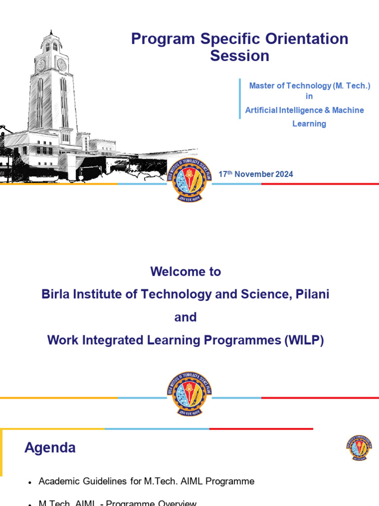 Program Specific Orientation Session For M.tech. AIML Cluster Batches November 2024 - V3 | PDF ...