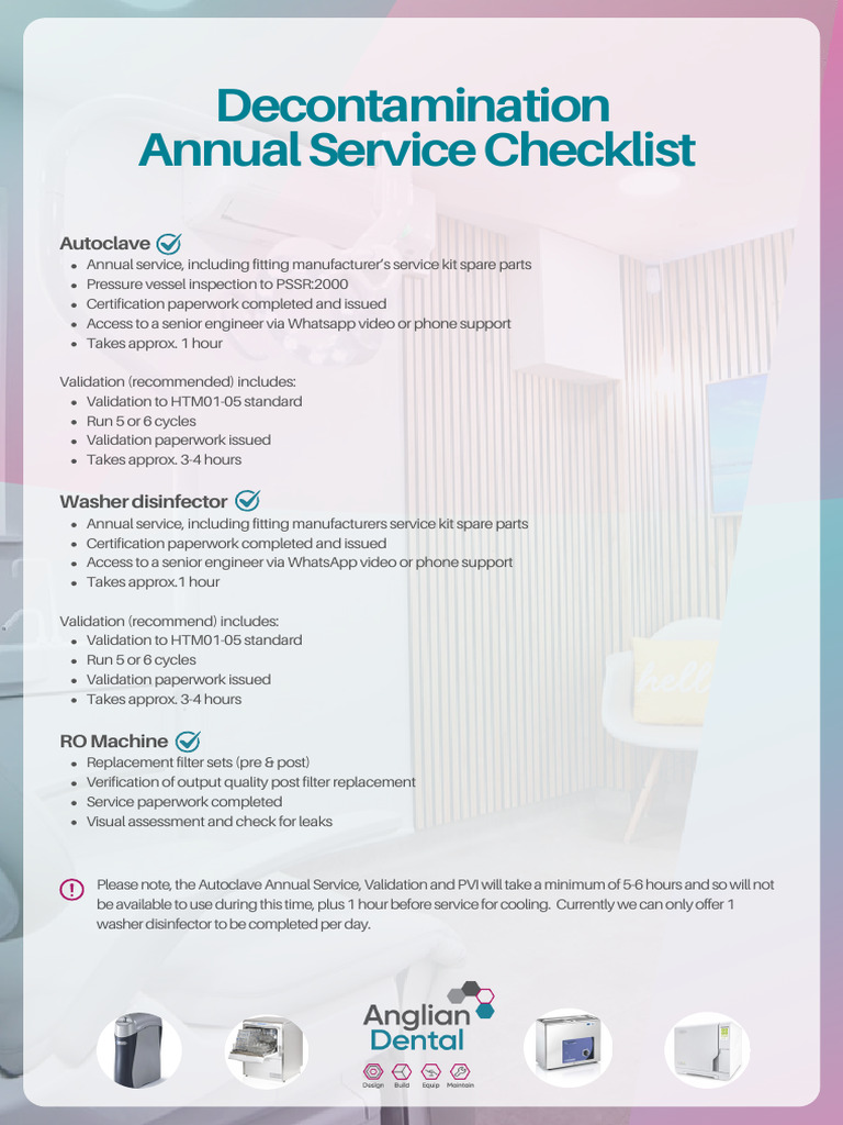 Decontamination Annual Servicing Checklist | PDF