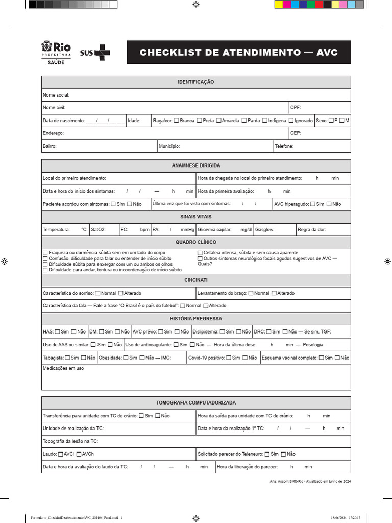 Formulario ChecklistDeAtendimentoAVC 202406 Final GRAFICA - Bruna ...