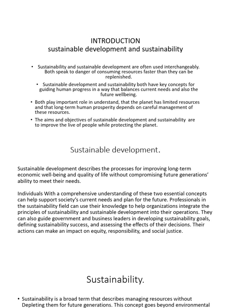 Key Concepts of Sustainable Development | PDF | Sustainability ...